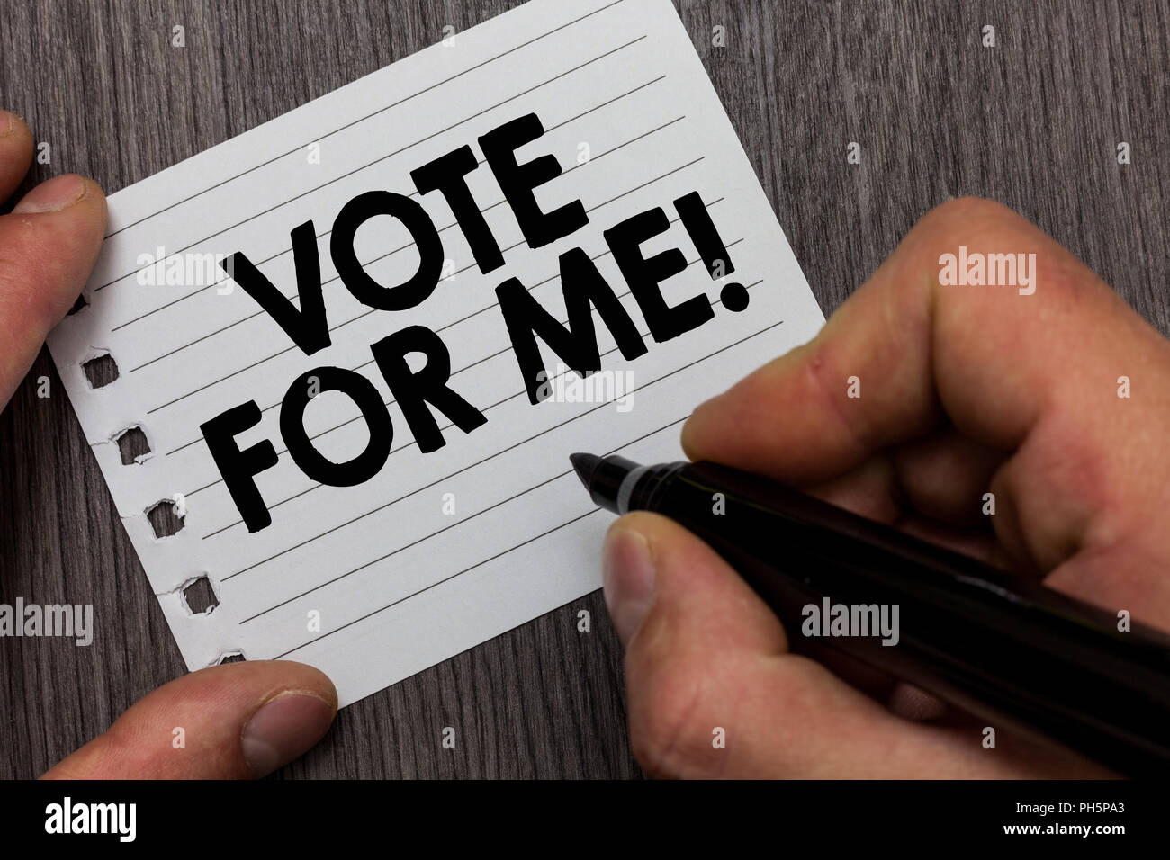 Conceptual hand writing showing Vote For Me. Business photo showcasing ...