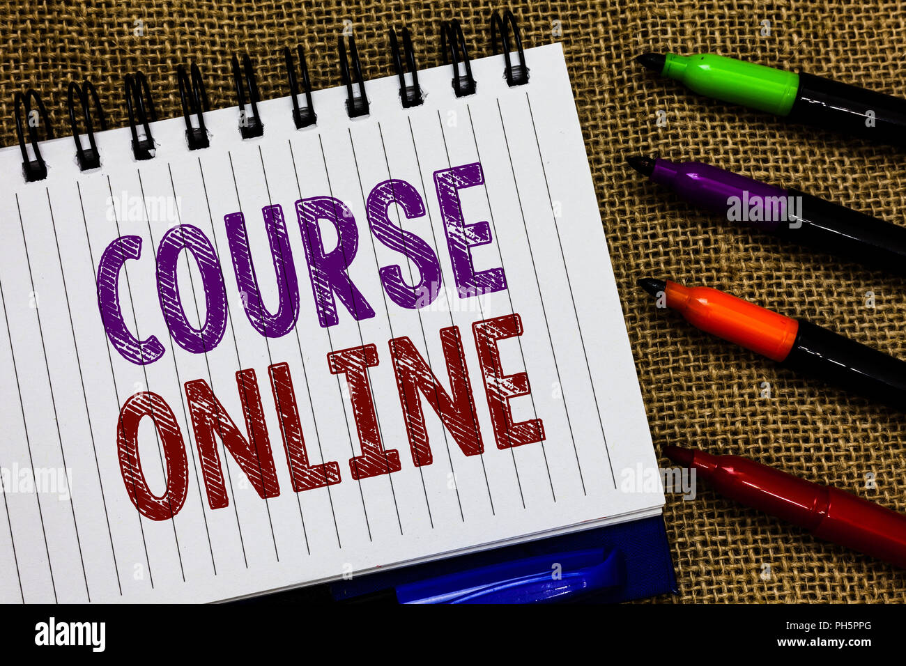 Text sign showing Course Online. Conceptual photo eLearning Electronic ...