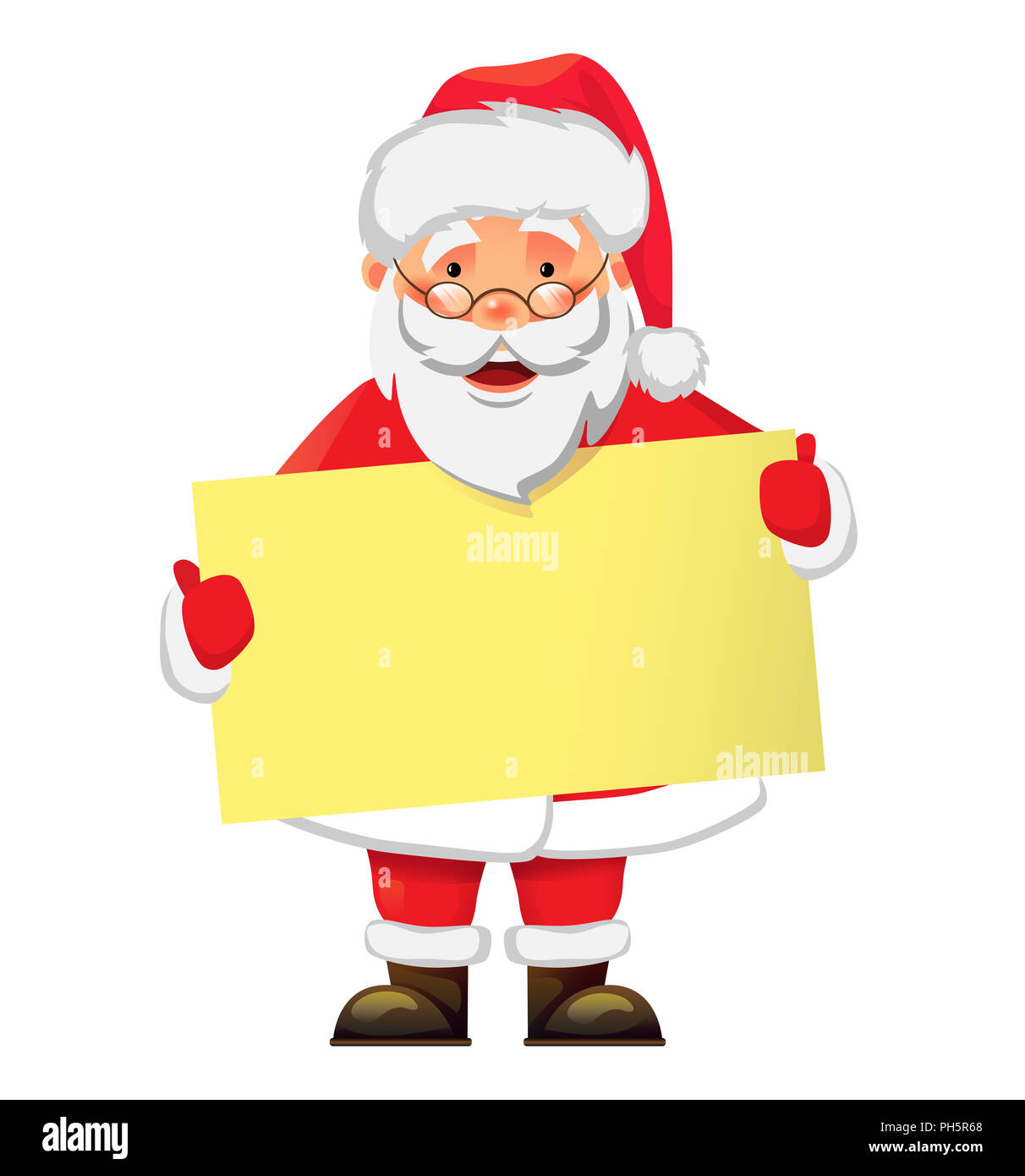 Santa Claus holding banner. Santa Claus with message board illustration ...