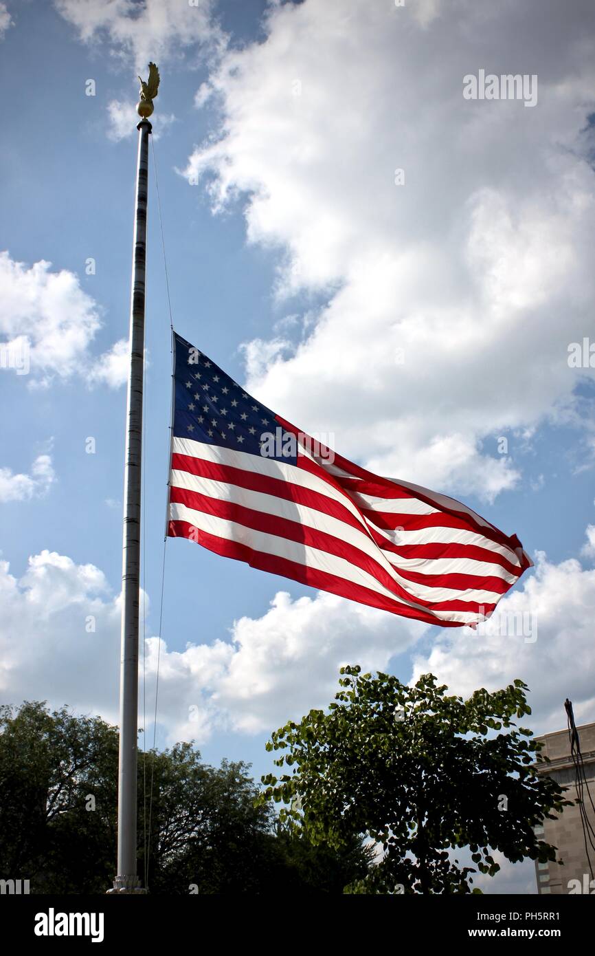 American flag half mast in hi-res stock photography and images - Alamy