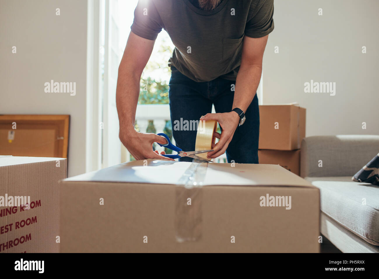 Applying sealing tape hi-res stock photography and images - Alamy