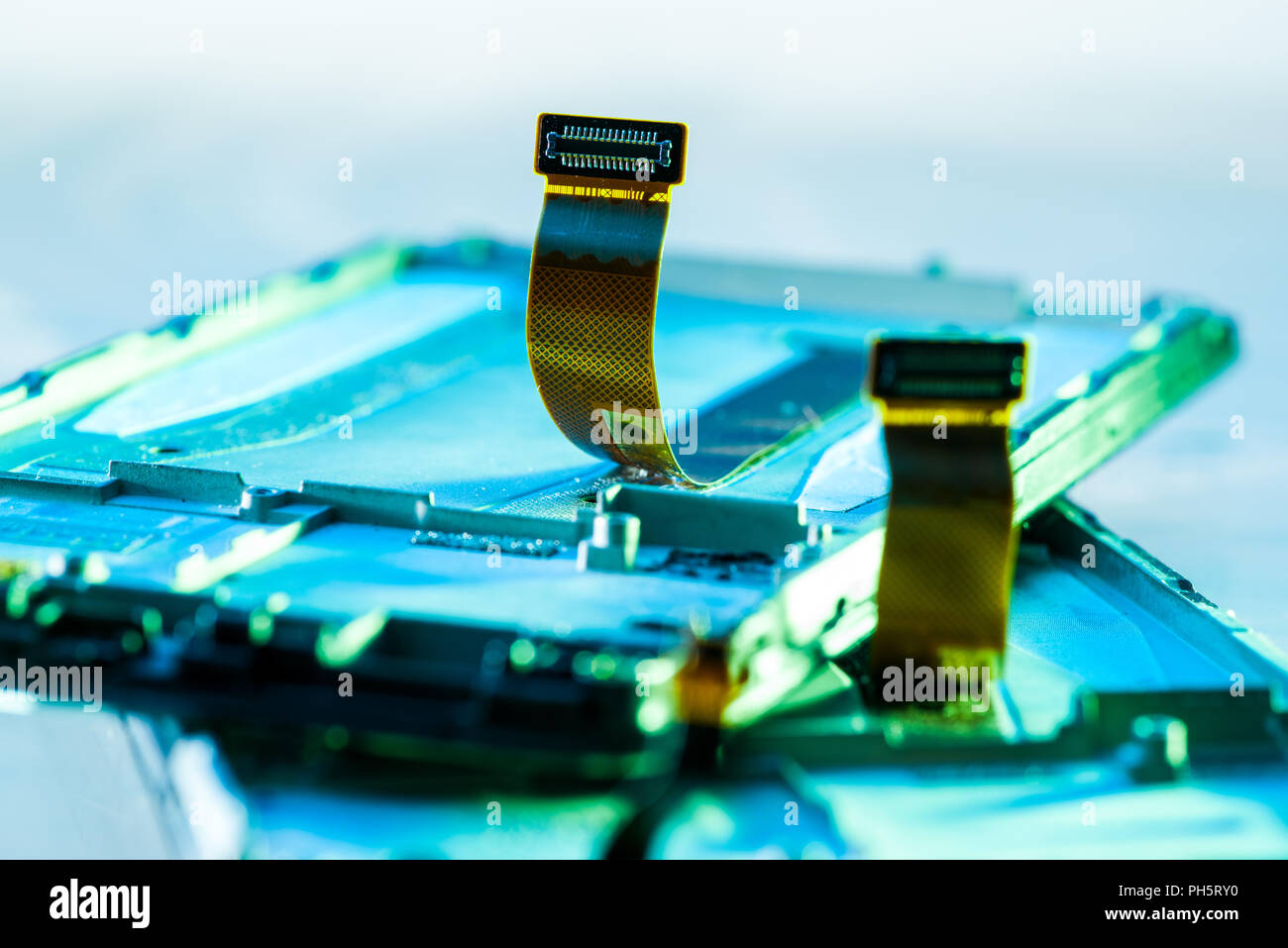 screen smartphone with pins for connection, shot close-up Stock Photo ...