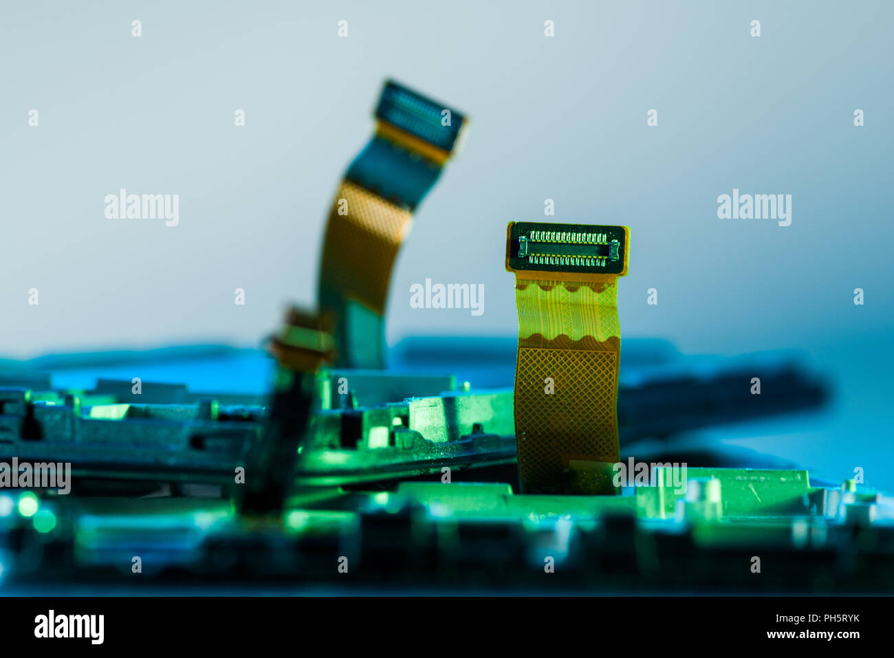 screen smartphone with pins for connection, shot close-up Stock Photo ...