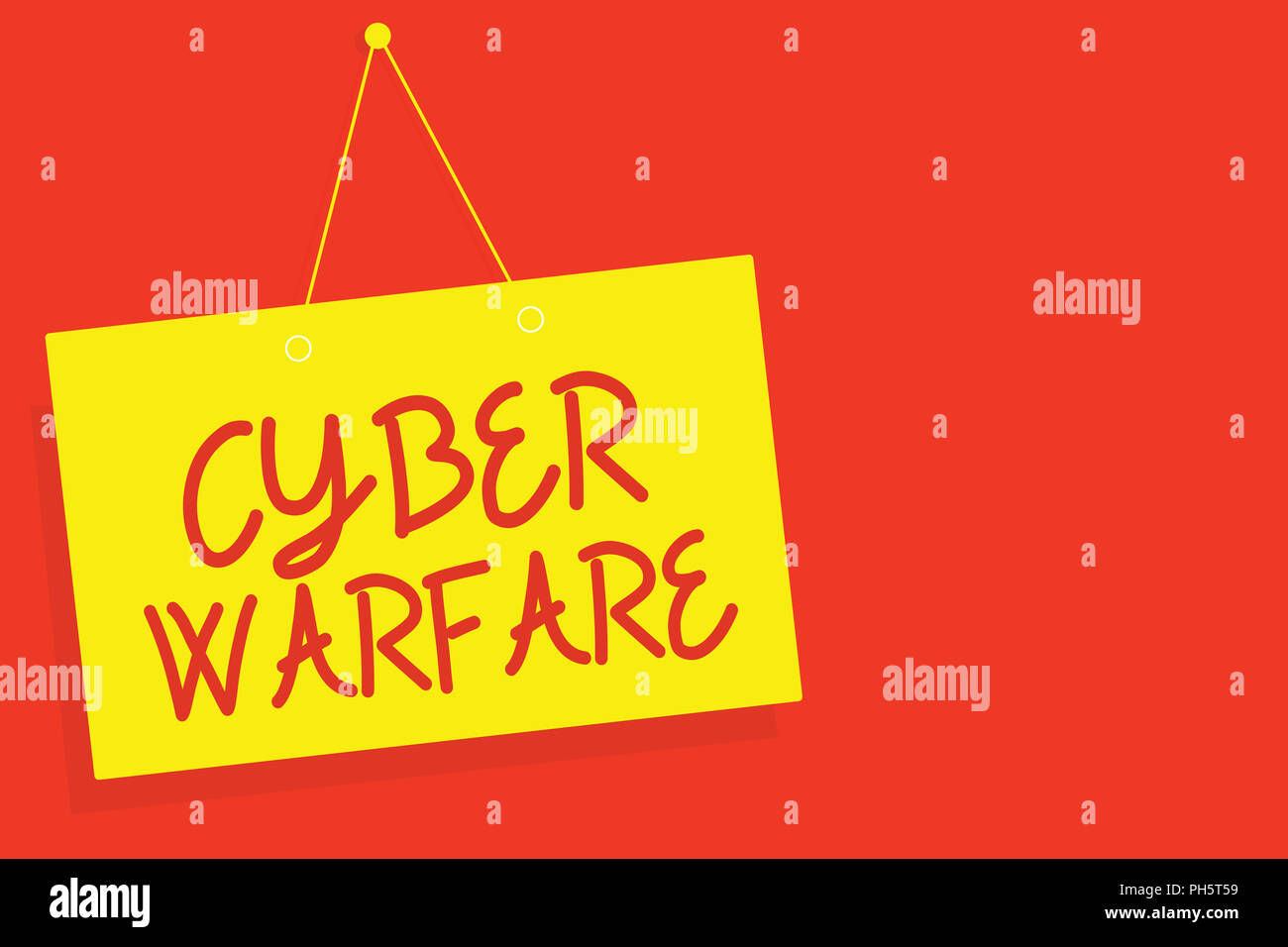 Handwriting Text Writing Cyber Warfare Concept Meaning Virtual War