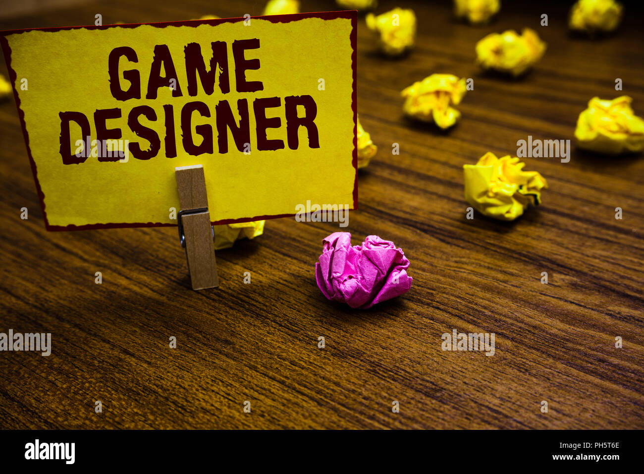 Writing note showing Game Designer. Business photo showcasing ...