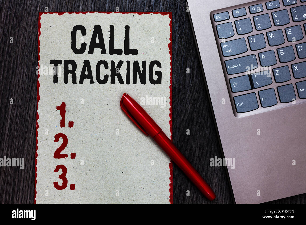 Handwriting text writing Call Tracking. Concept meaning Organic search ...