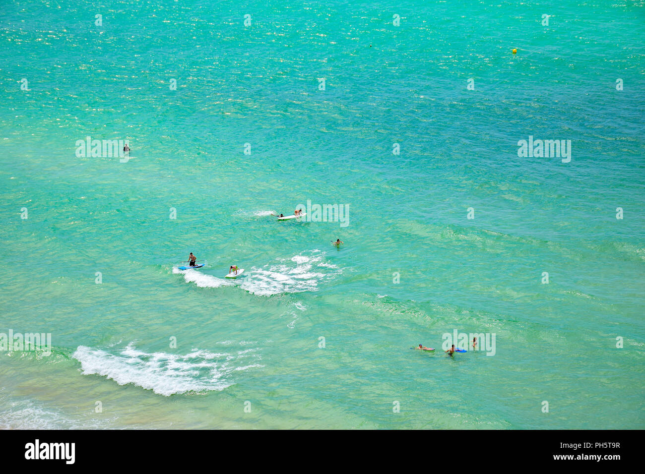 Aerial Clearwater Ocean Scene at Panama City Beach, Florida, USA Stock ...