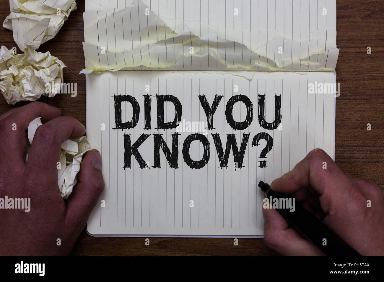 Writing note showing Did You Know question. Business photo showcasing ...