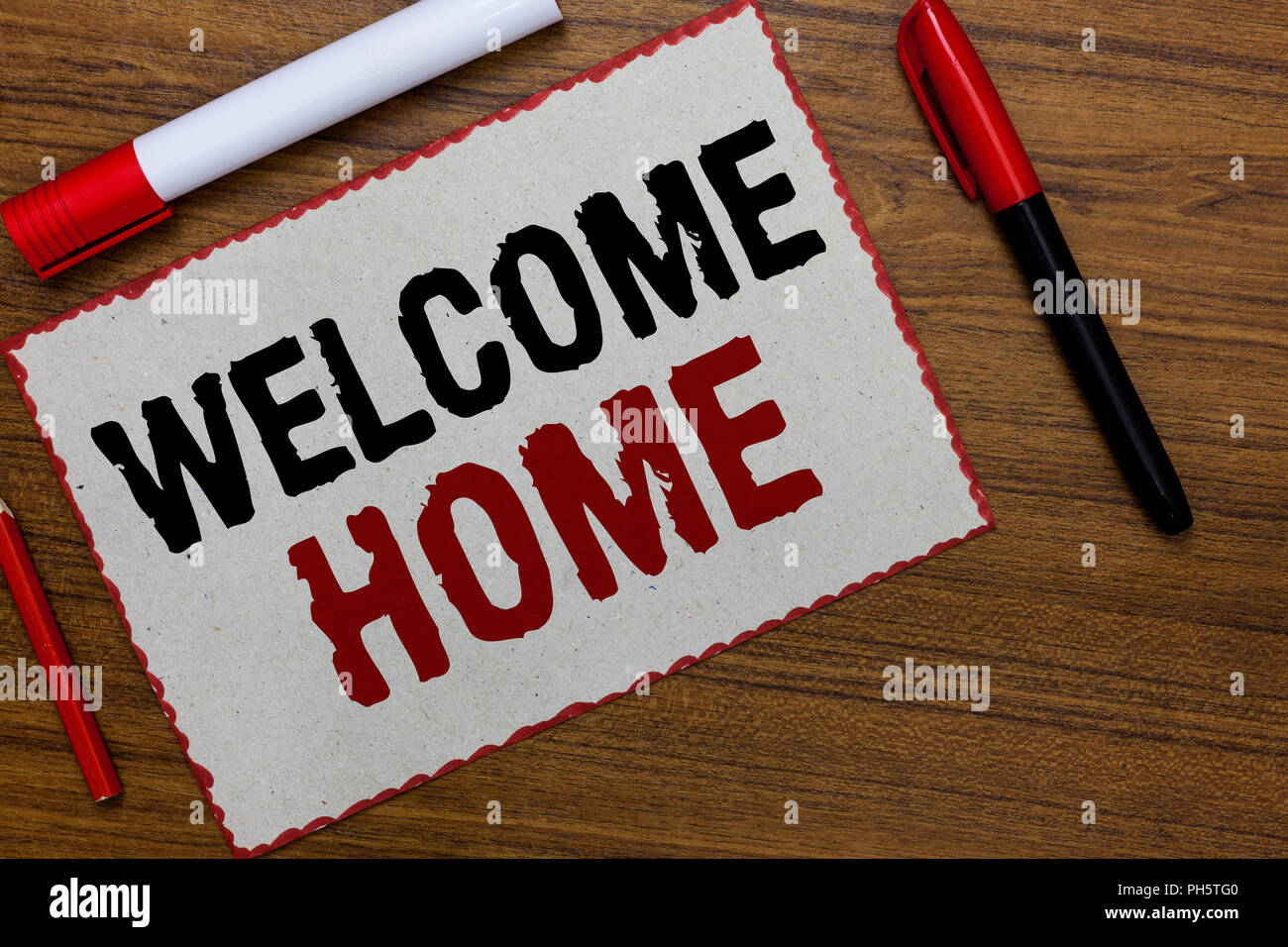 Text sign showing Welcome Home. Conceptual photo Expression Greetings ...