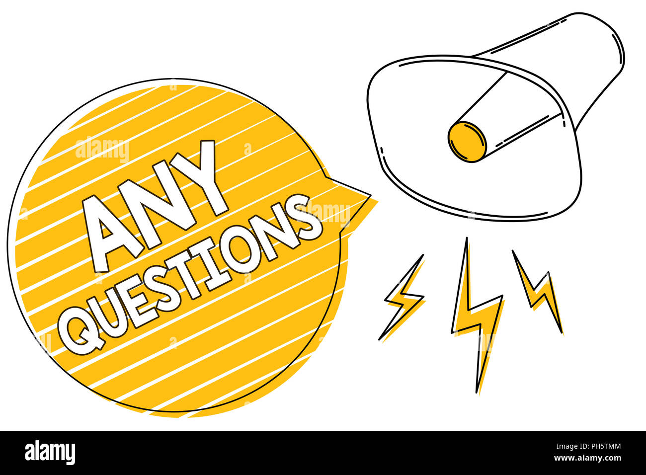 Handwriting text writing Any Questions. Concept meaning Clueless Blank ...