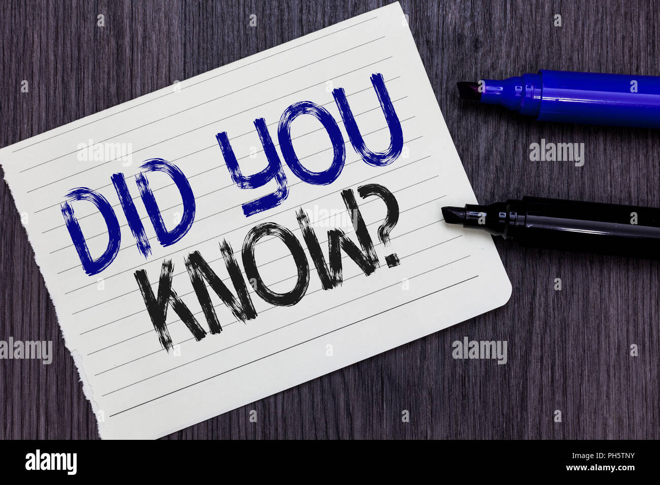 Writing note showing Did You Know question. Business photo showcasing ...