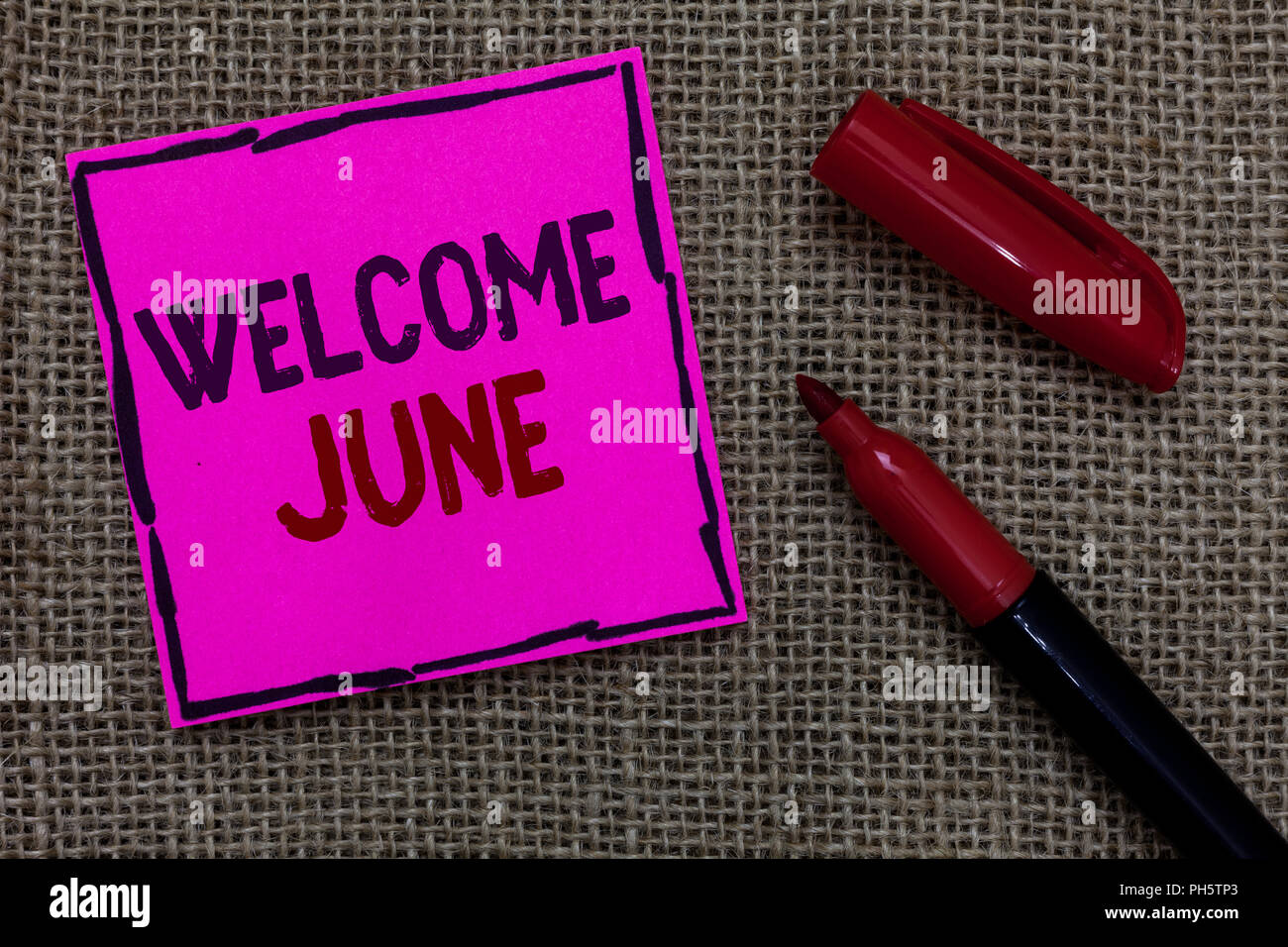 Word writing text Welcome June. Business concept for Calendar Sixth ...