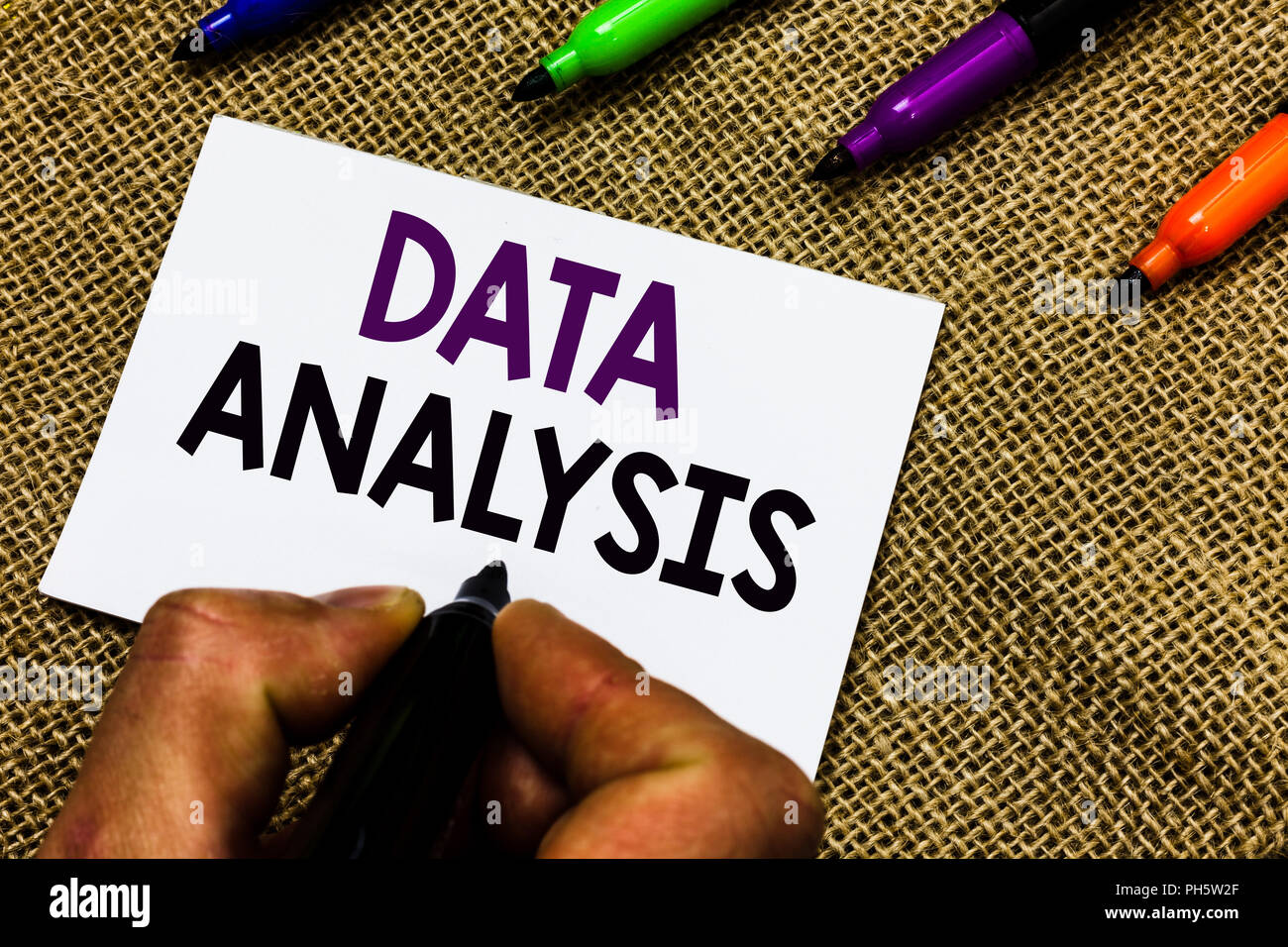 Writing note showing Data Analysis. Business photo showcasing Translate numbers to Analytical ...