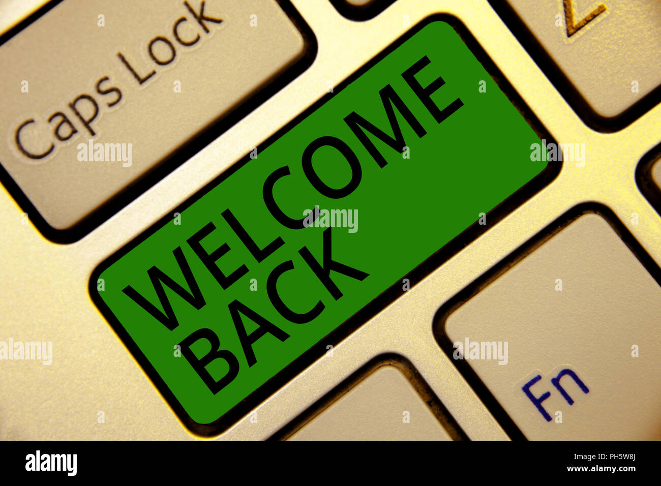 Handwriting text writing Welcome Back. Concept meaning Warm Greetings ...