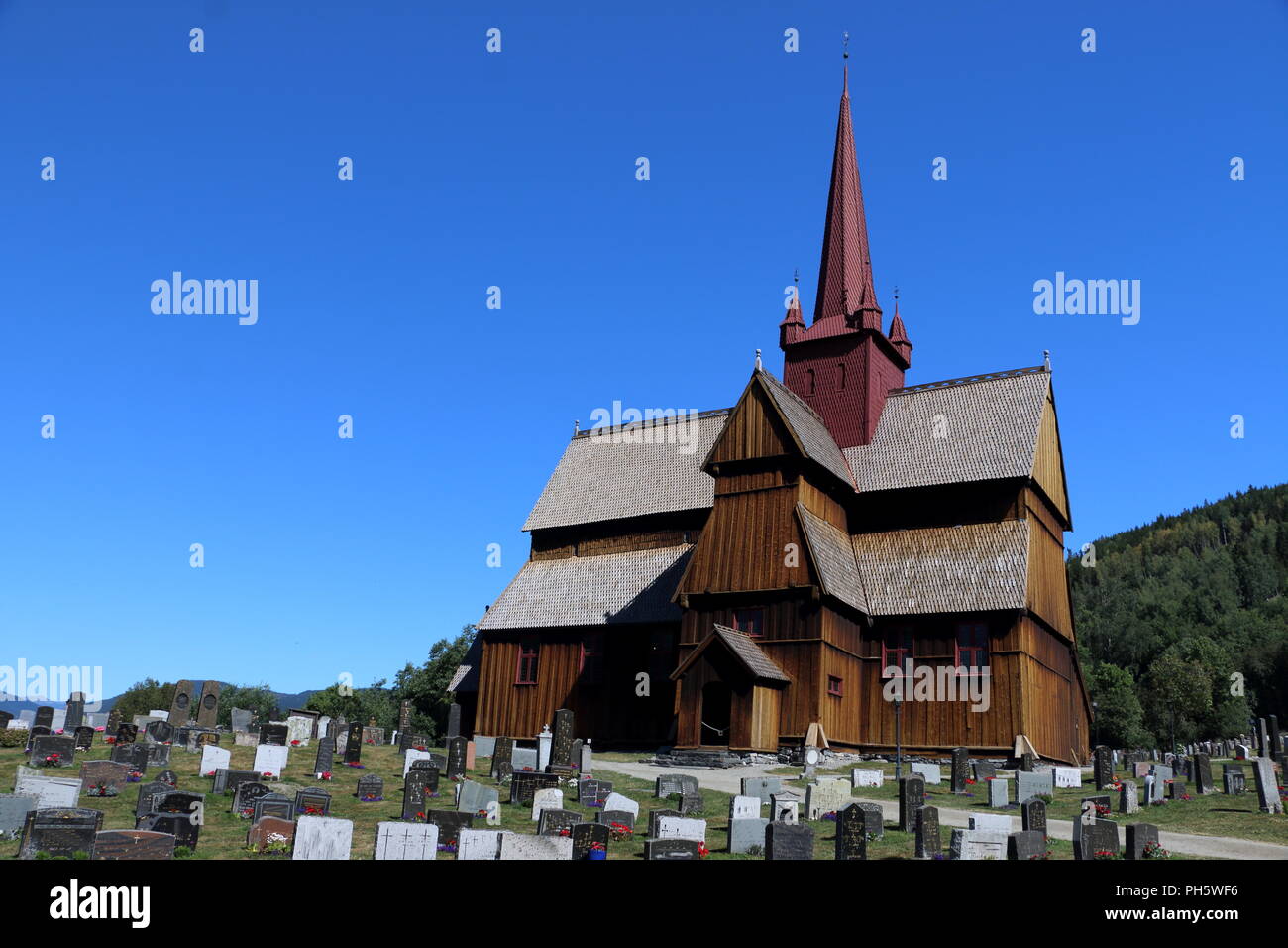 Stave Church in Ringebu Norway originally build in 1220, very famous in ...