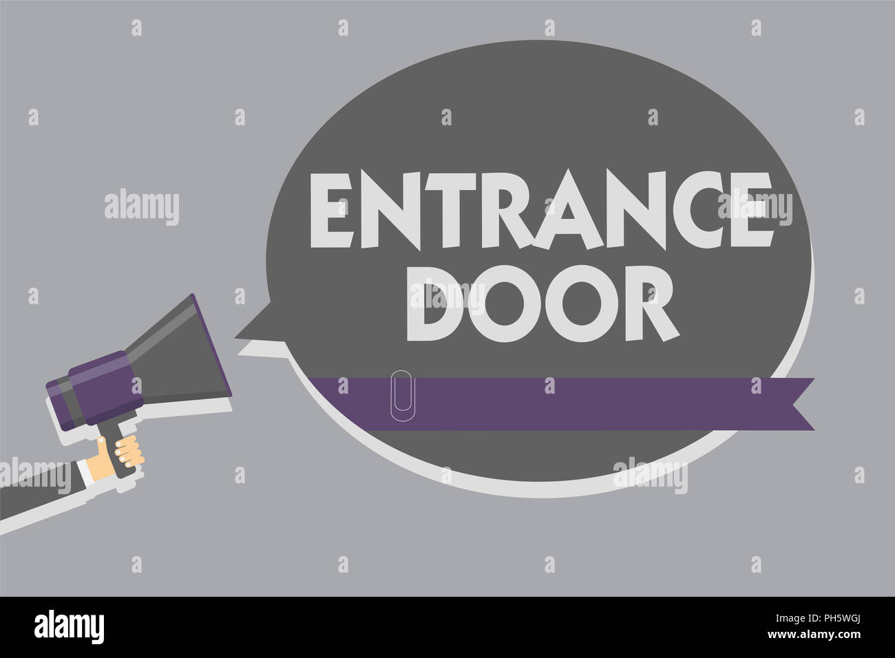 Text sign showing Entrance Door. Conceptual photo Way in Doorway Gate ...