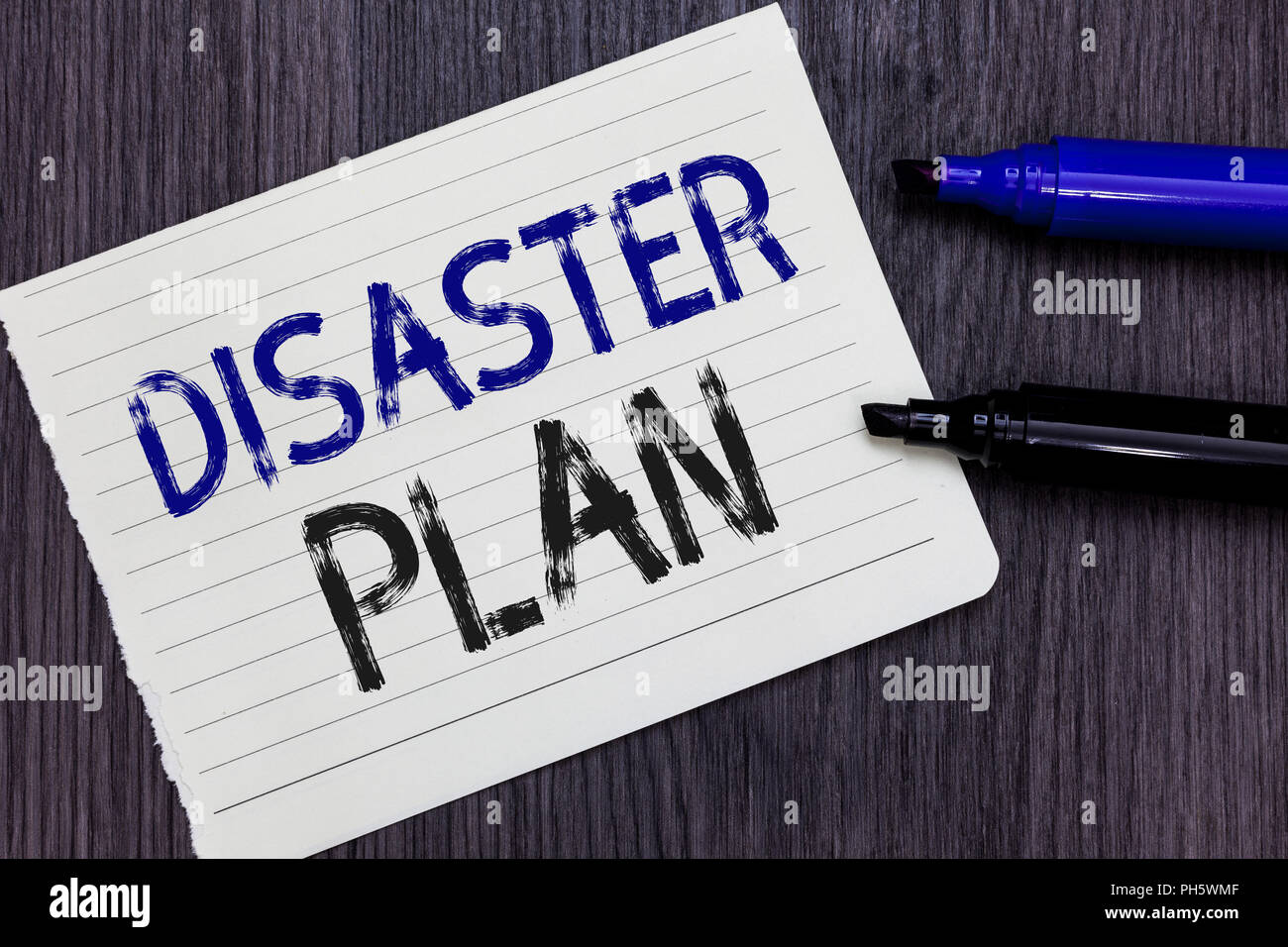 Writing note showing Disaster Plan. Business photo showcasing Respond ...