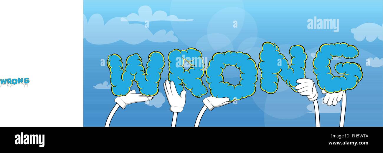 Diverse hands holding letters of the alphabet created the word Wrong ...