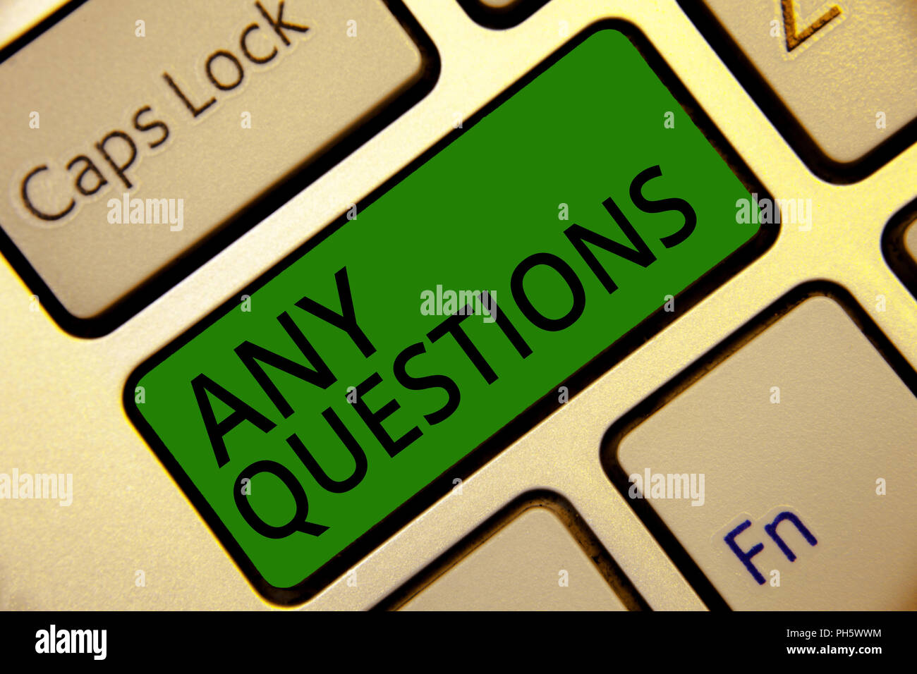 Handwriting text writing Any Questions. Concept meaning Clueless Blank ...