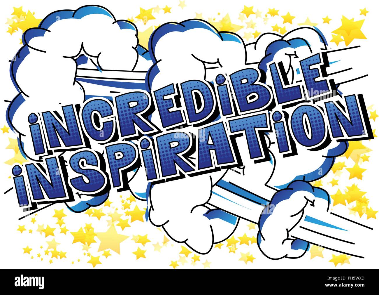 Incredible Inspiration - Comic book style word on abstract background ...