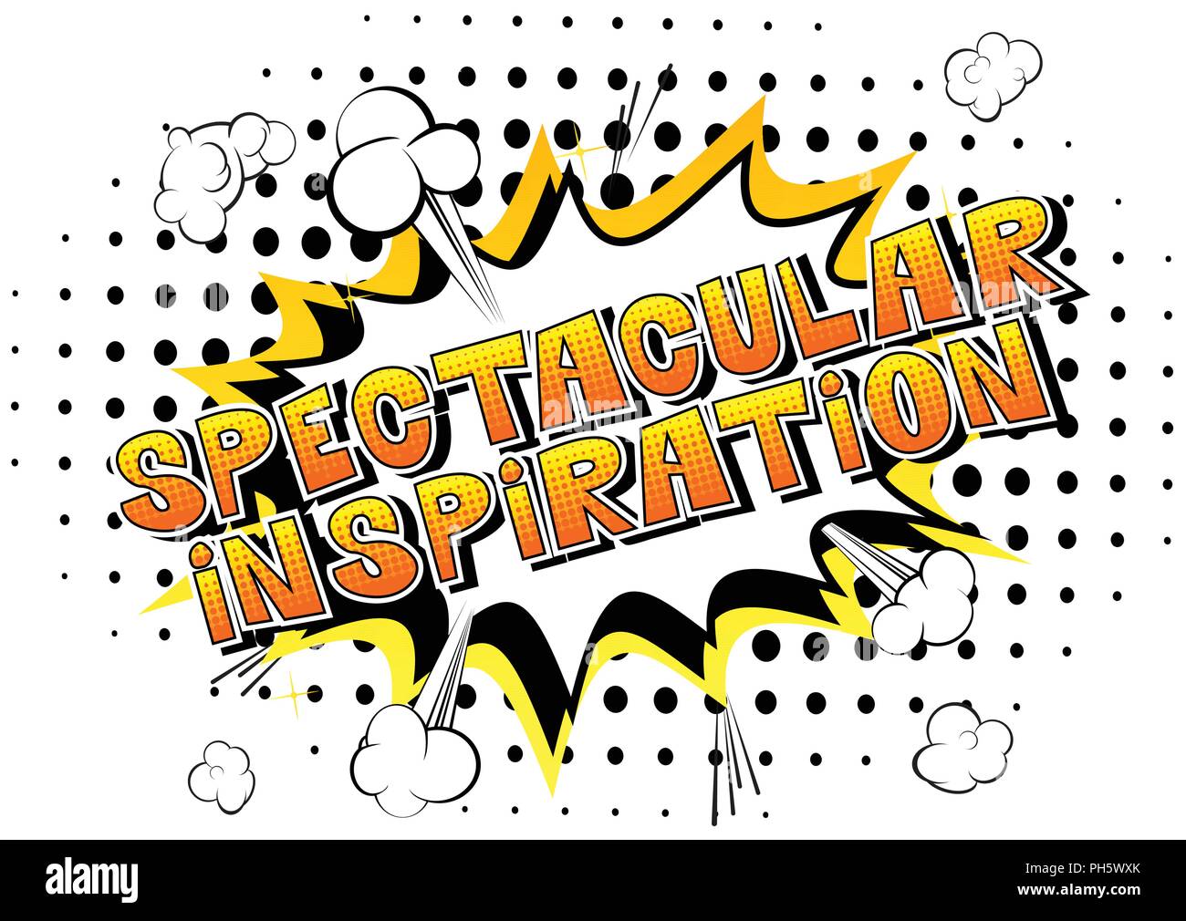 Spectacular Inspiration - Comic book style word on abstract background ...