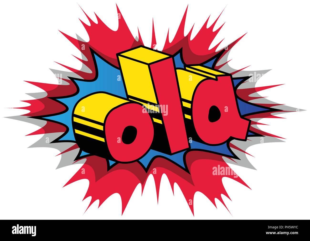 Ola (hello in portugese) - Vector illustrated comic book style phrase ...