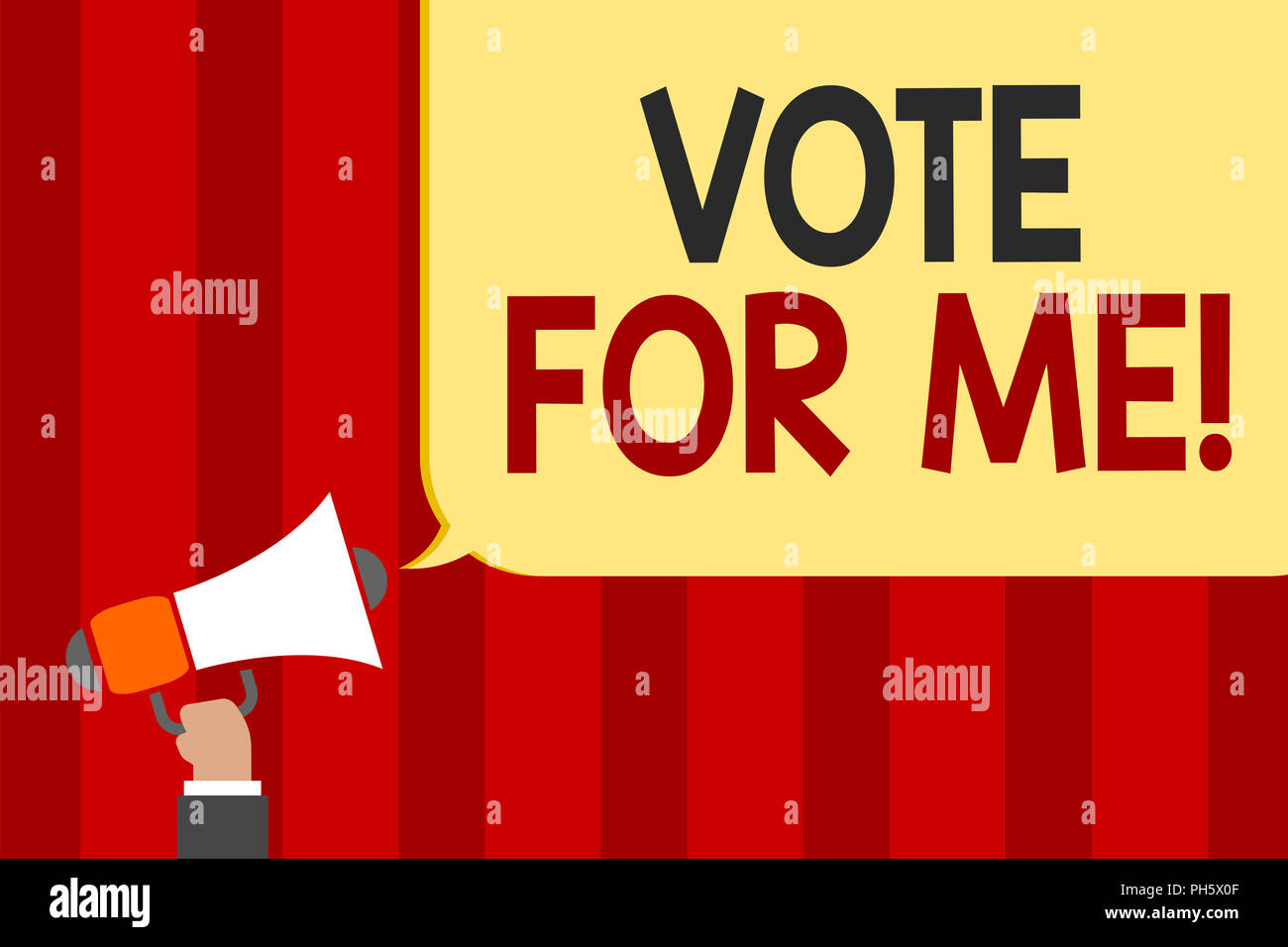 Handwriting text Vote For Me. Concept meaning Campaining for a ...