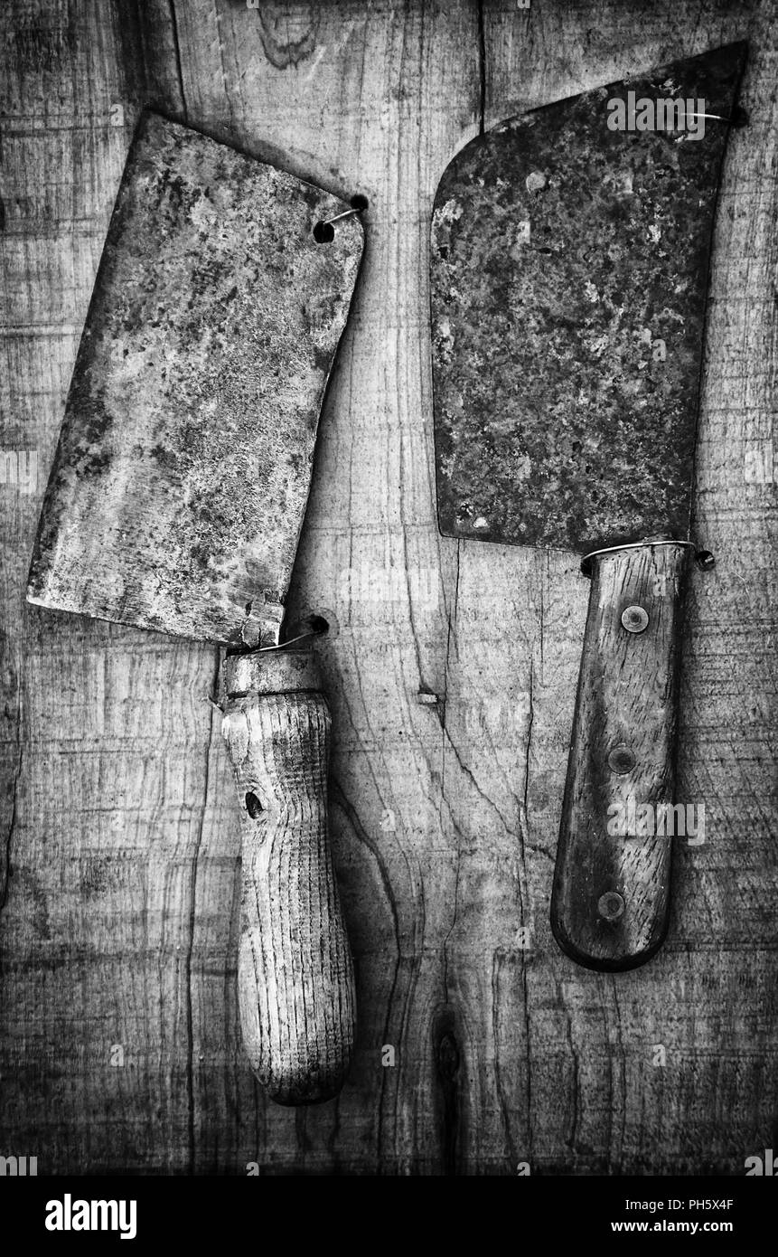 Set old kitchen utensils Black and White Stock Photos & Images - Alamy