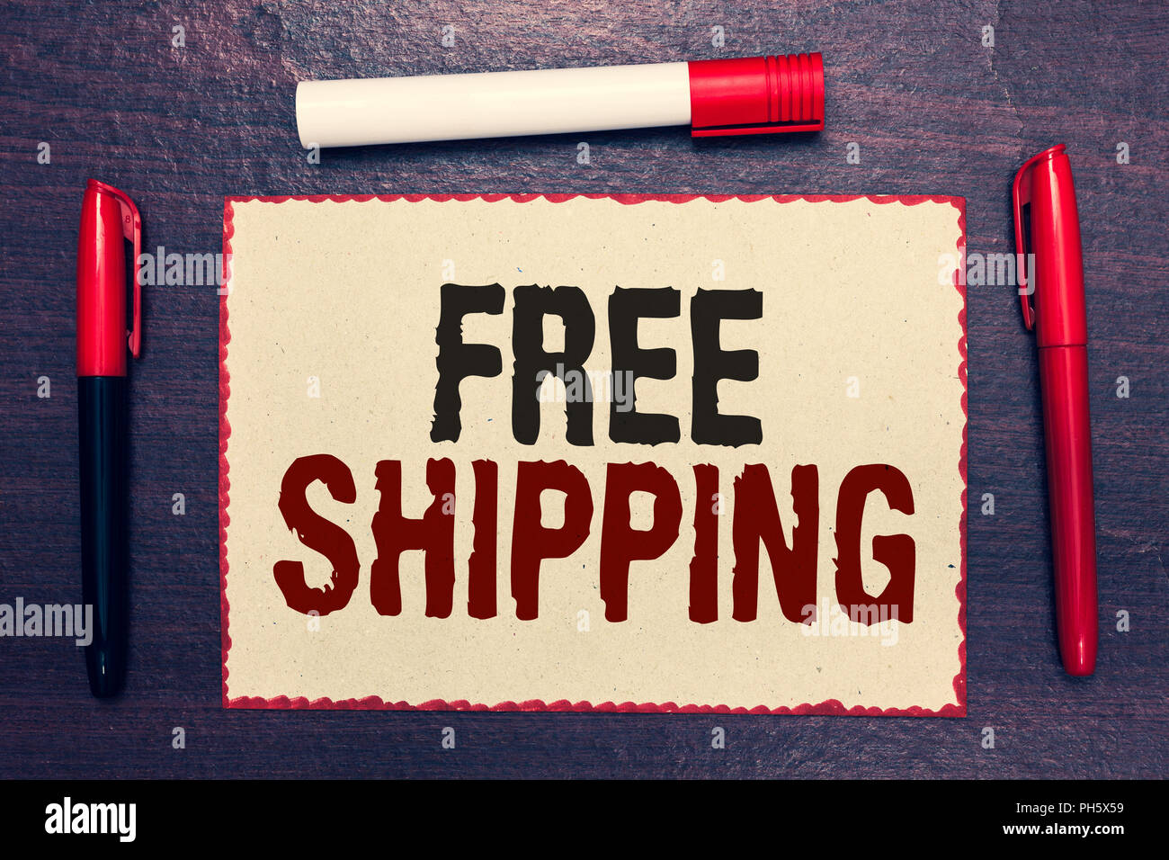 Writing note showing Free Shipping. Business photo showcasing Freight ...