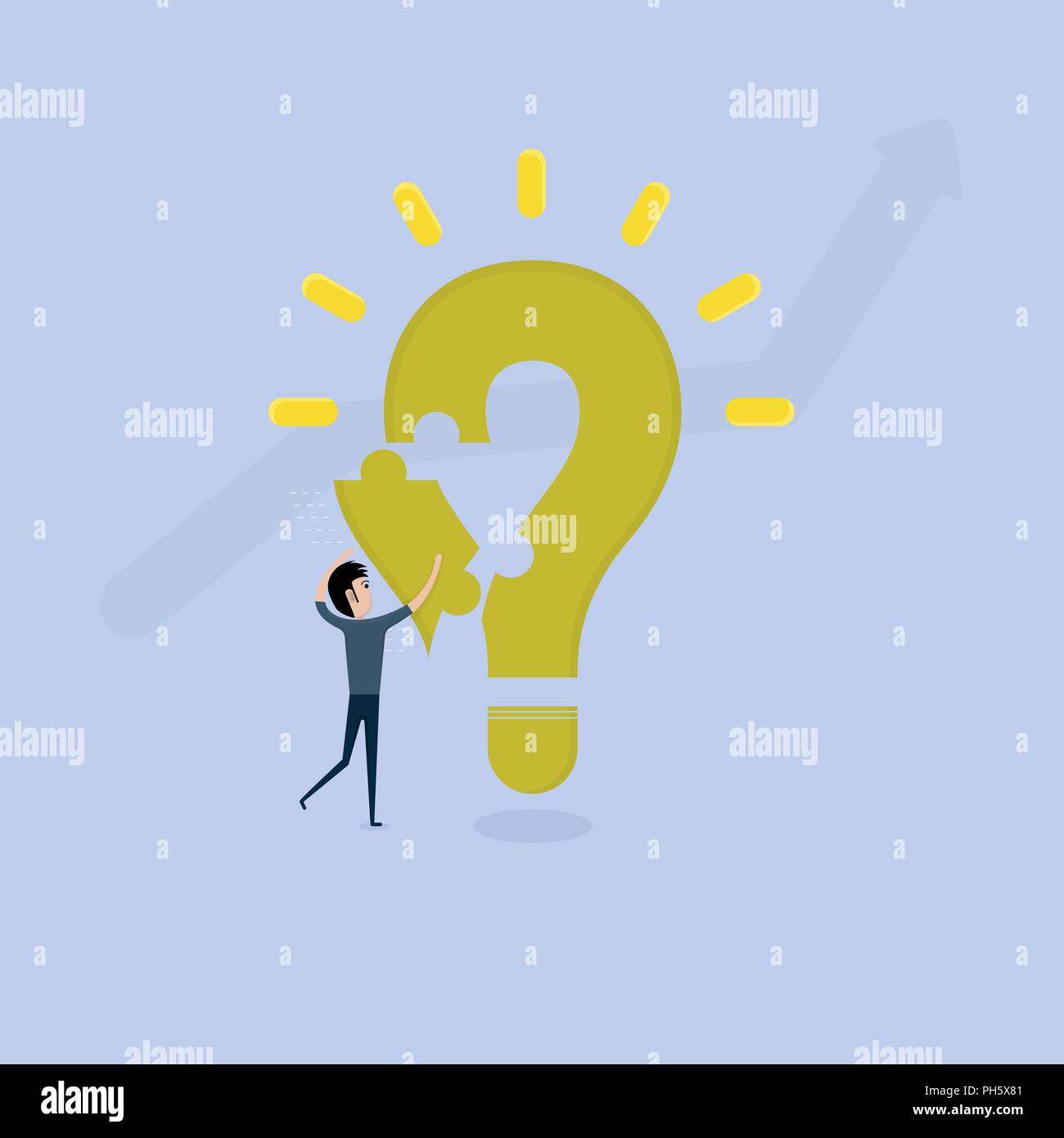 Businessman with question mark jigsaw puzzle icon.Question mark jigsaw ...