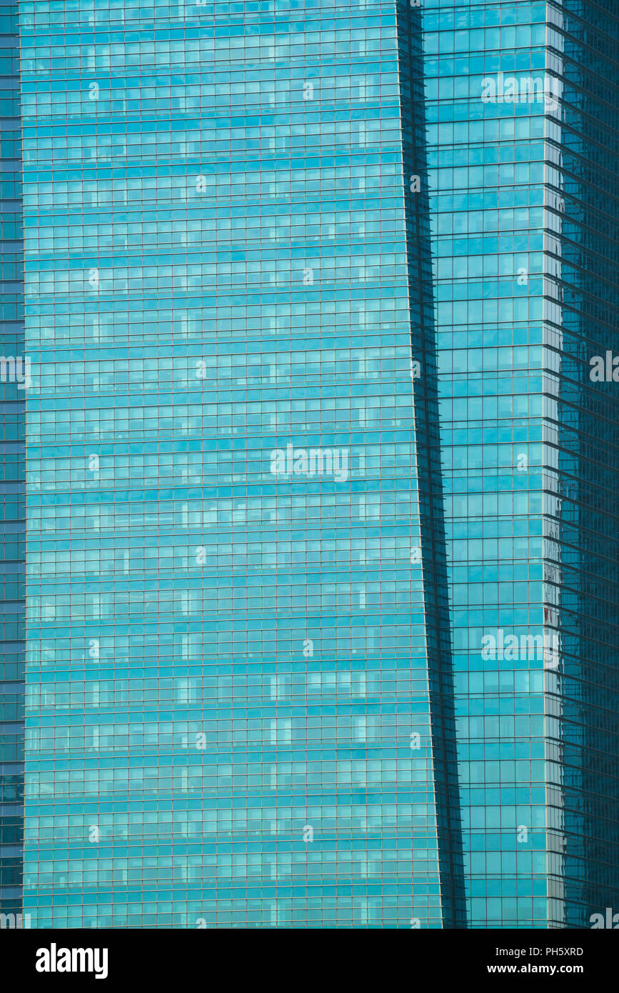 Glass facade of modern city high rise buildings background Stock Photo ...