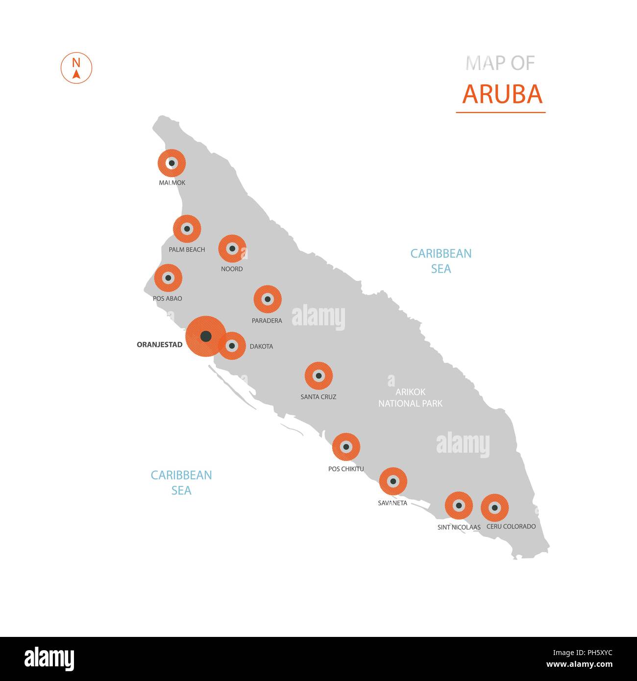 Aruba map hi-res stock photography and images - Alamy