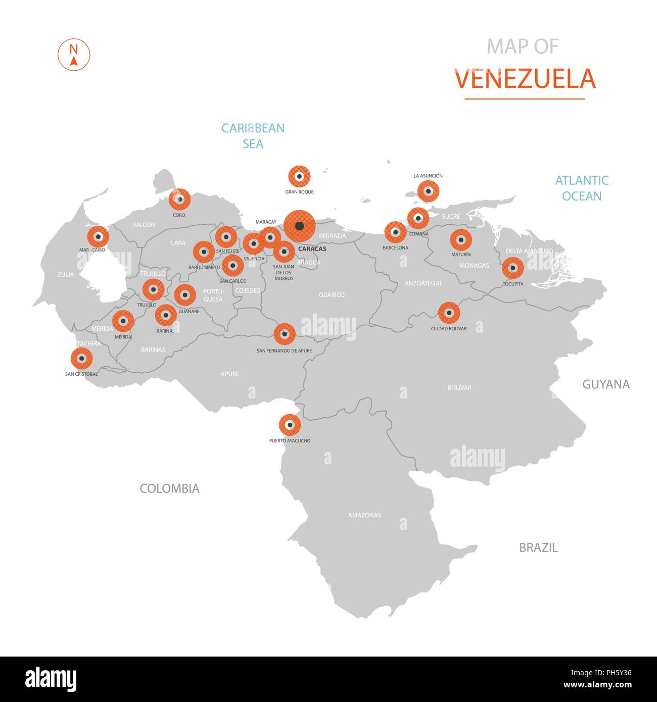 Venezuela Major Cities And Capitals