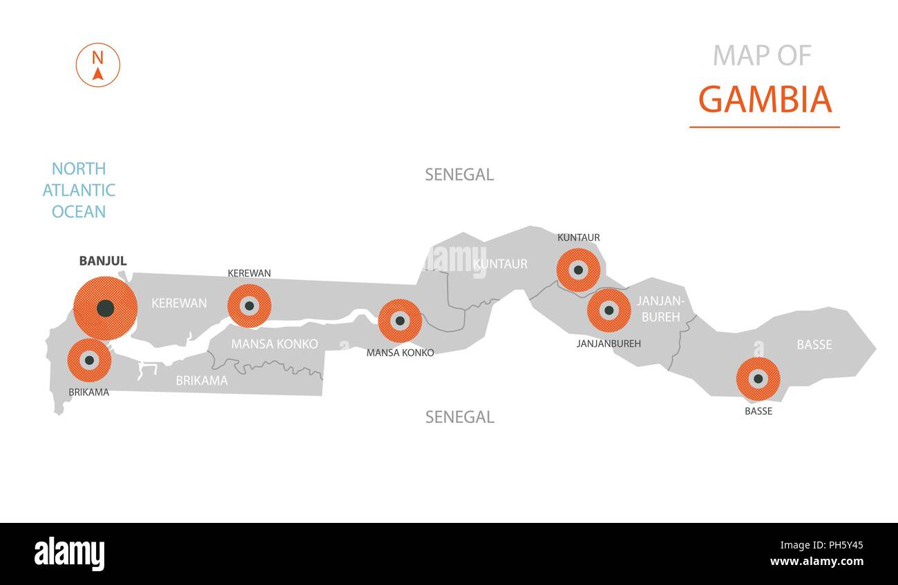 Cidade De Banjul, Subdivisões Da República De Jogos Do Mapa De Jogos De ...