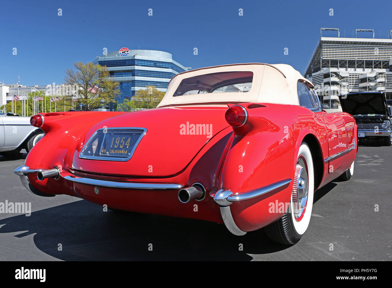 CONCORD, NC - April 8, 2017: A 1954 Chevy Corvette automobile on ...