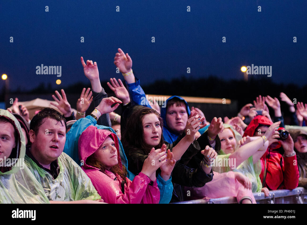 Rock music fans Music Festival Crowd Enthusiastic Summer music festival ...