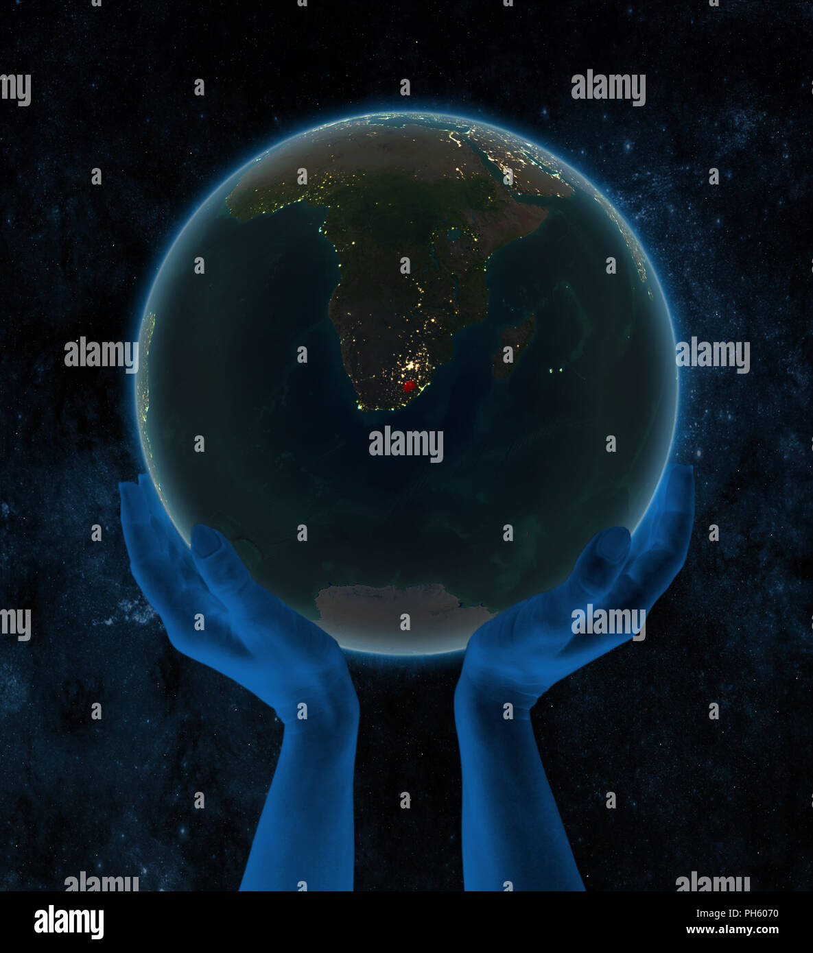 Lesotho 3d earth in space hi-res stock photography and images - Alamy