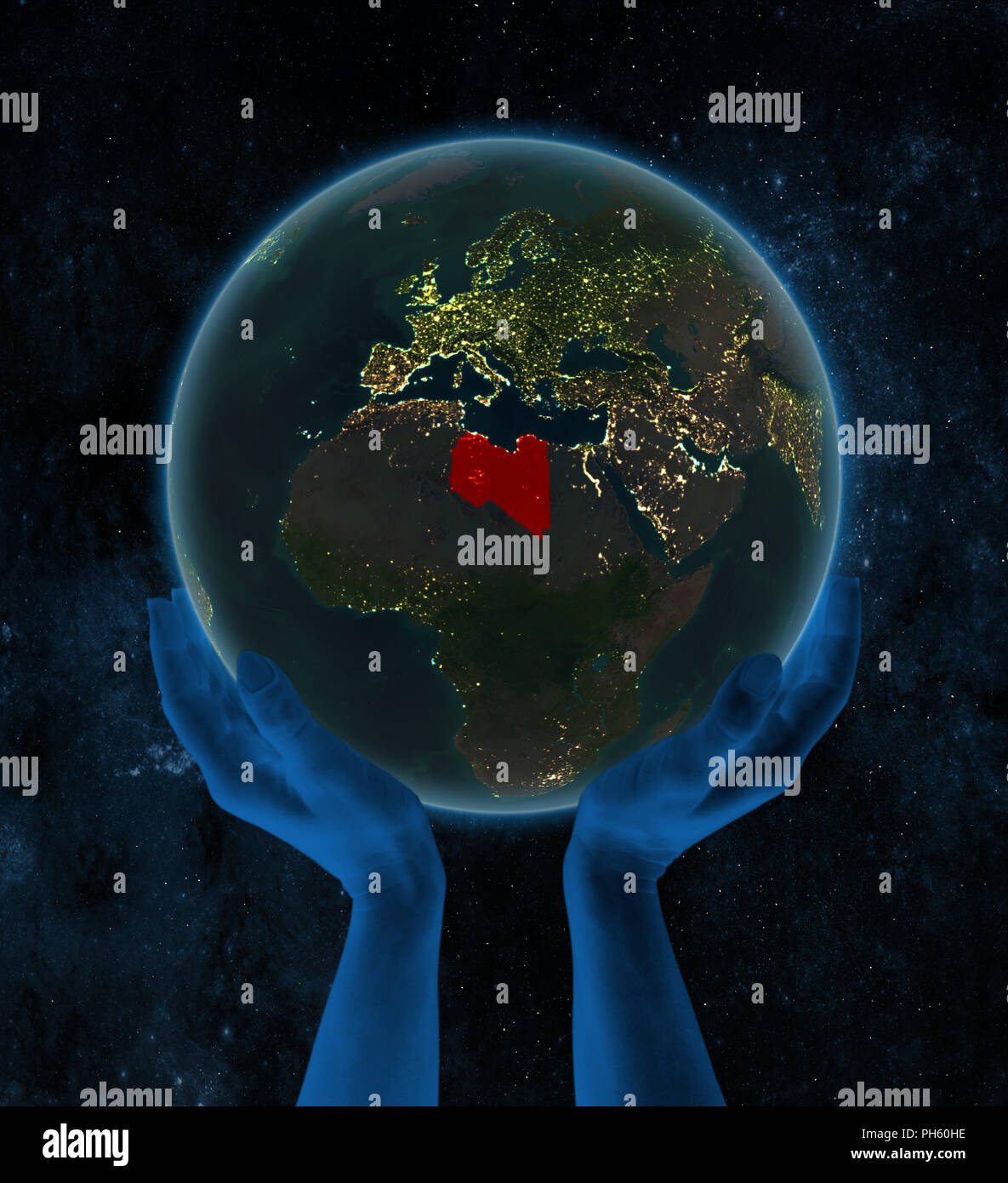 Libya 3d earth in space hi-res stock photography and images - Alamy