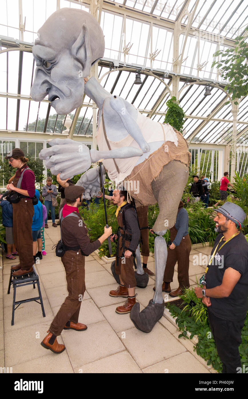 Gnomus the giant gnome character / puppet giving tour to children ...