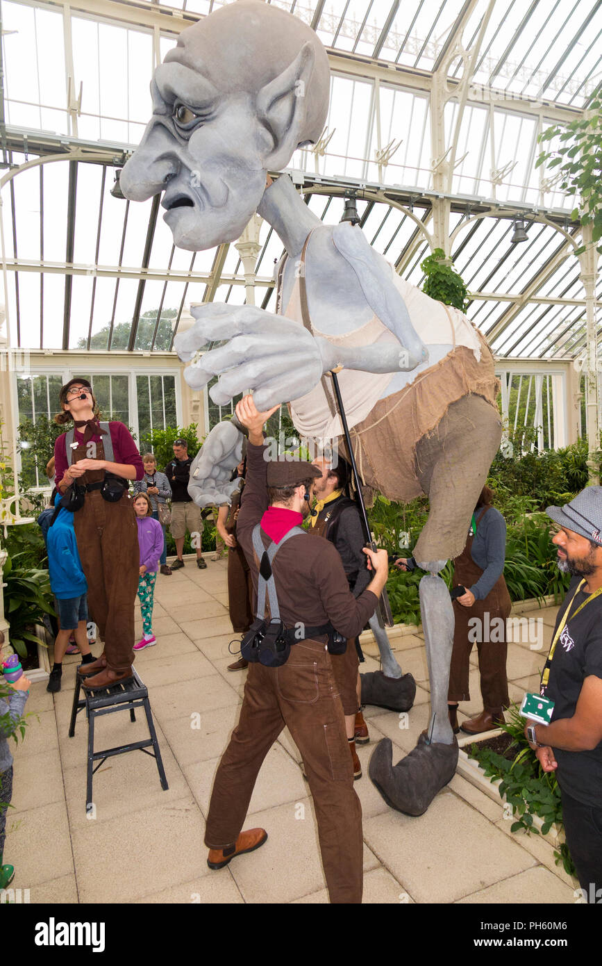 Gnomus the giant gnome character / puppet giving tour to children ...