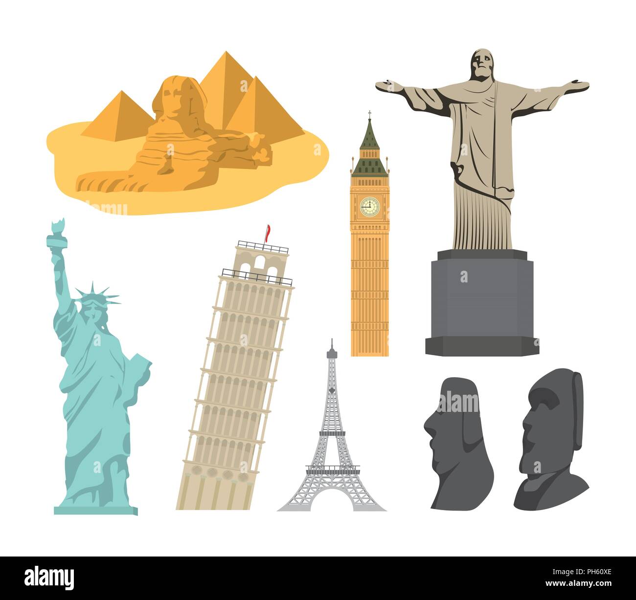Set of world monuments Stock Vector Image & Art - Alamy
