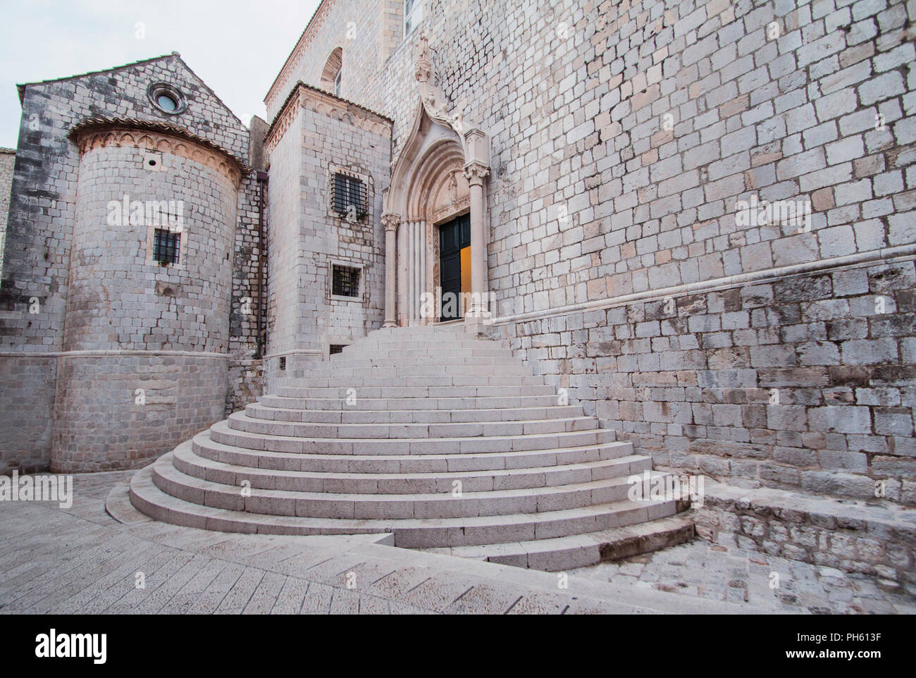 Stairs of Dominican Monastery in oldtown Dubrovnik in Croatia Stock ...