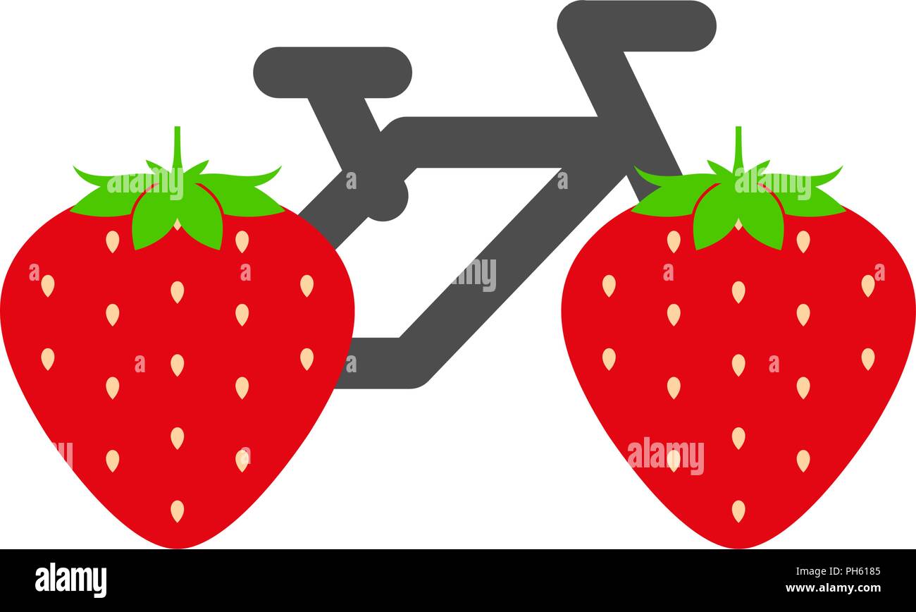 Bicycle is a Healthy Lifestyle, Creative Idea. Strawberry Instead of ...