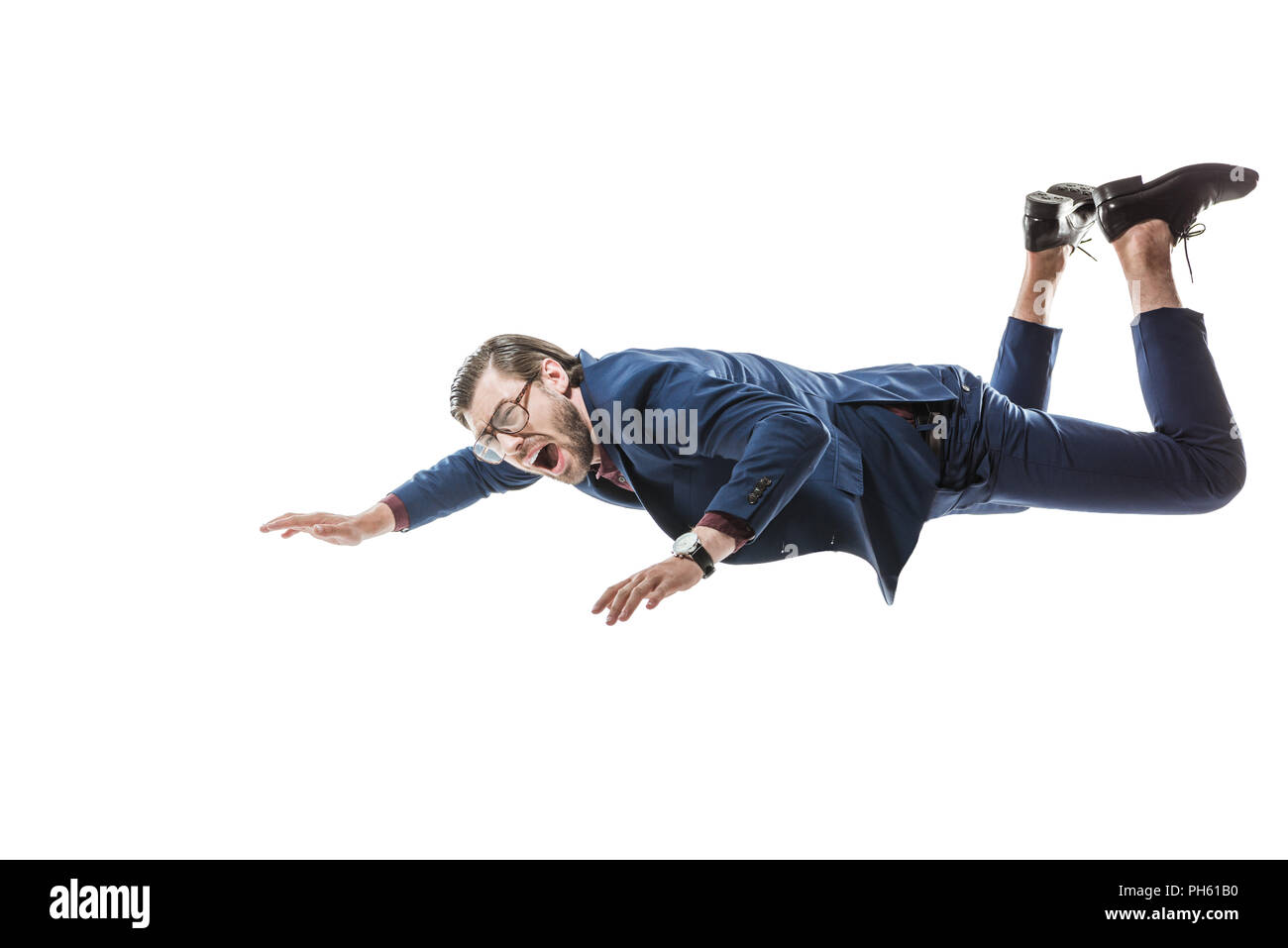 Man in suit falling hi-res stock photography and images - Alamy