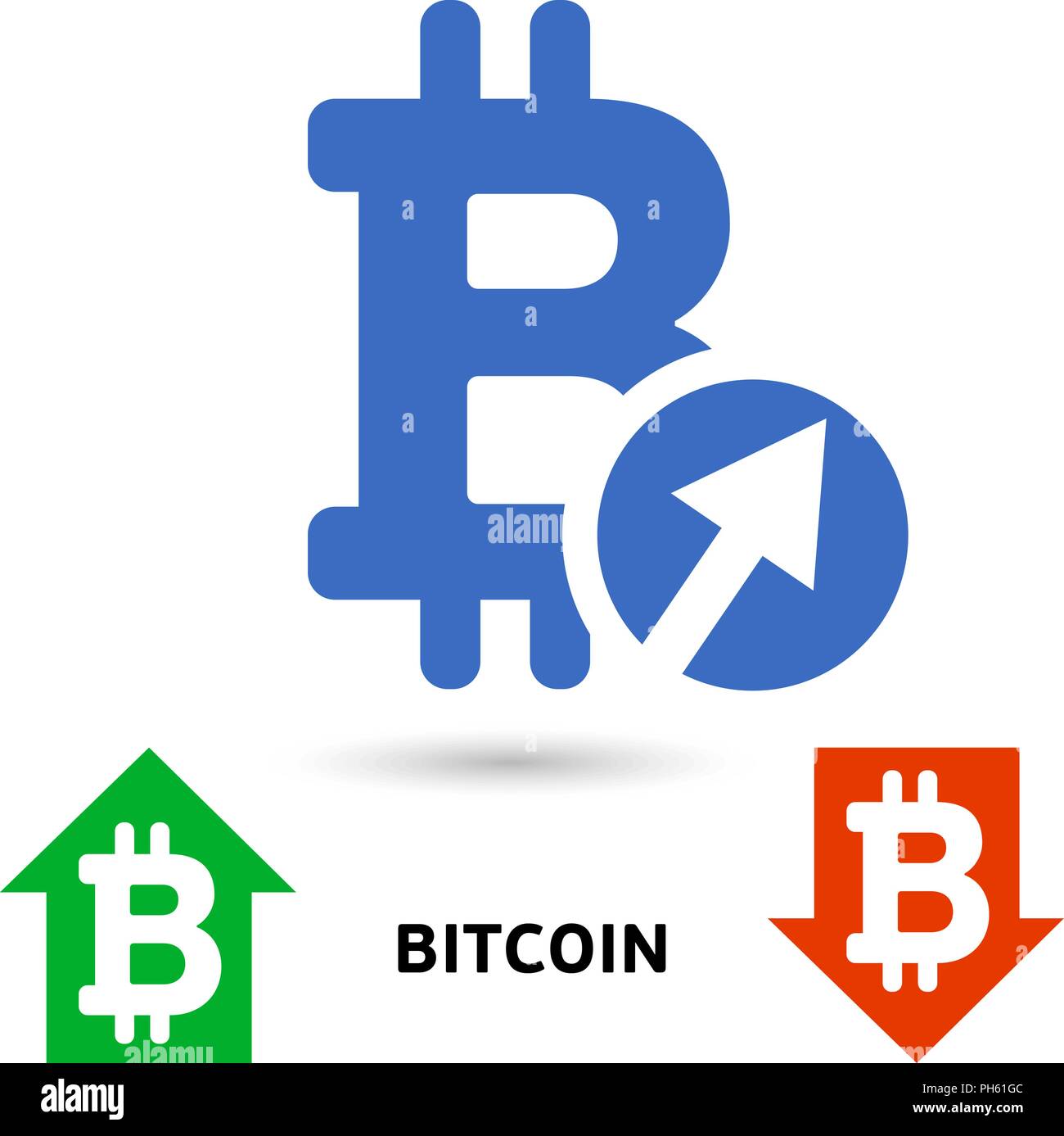 Bitcoin symbol in flat design for internet money. Symbol of the Stock ...