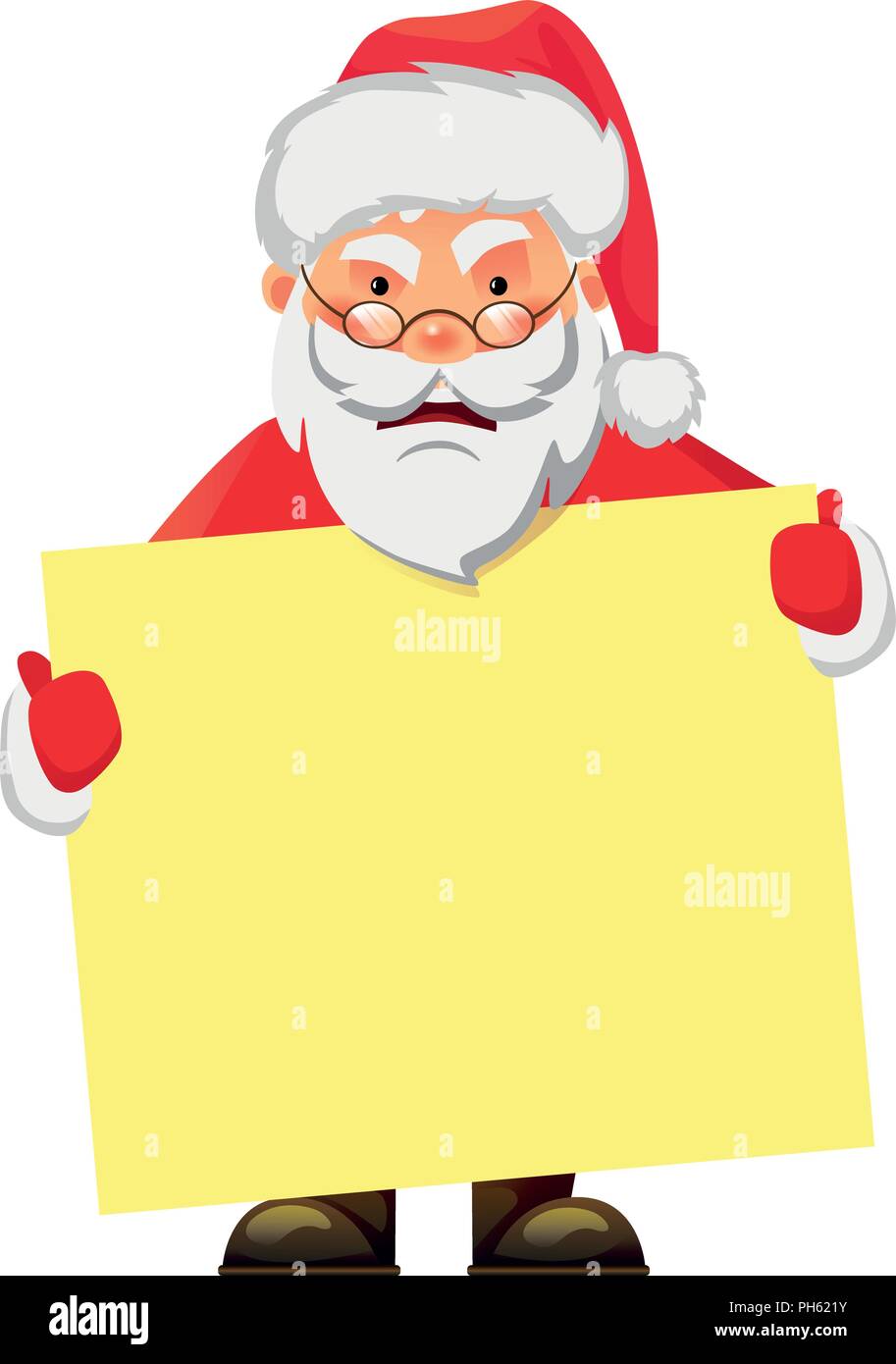 Santa Claus holding banner. Santa Claus holding blank sign vector ...