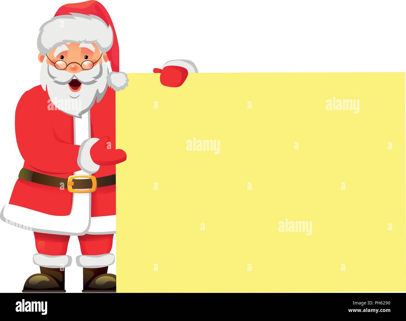 Vector cute santa claus peeping hi-res stock photography and images - Alamy
