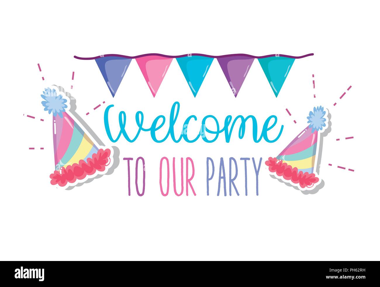 Welcome to our party Stock Vector Image & Art - Alamy
