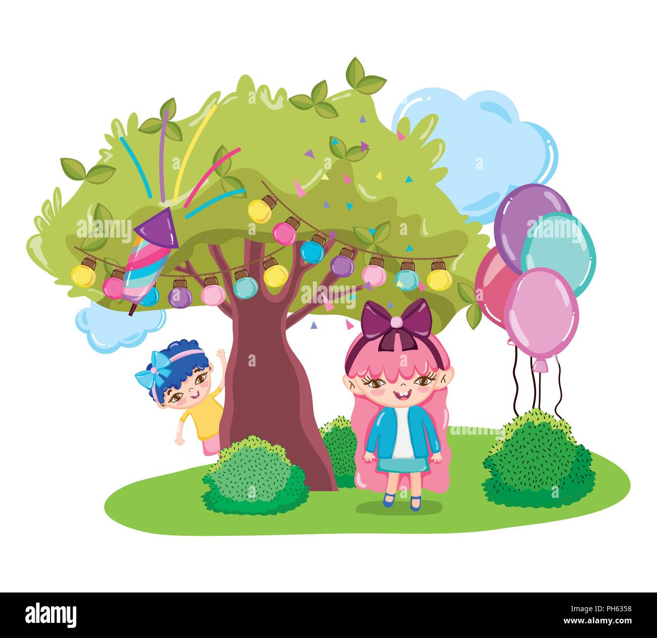 Girls party cartoons Stock Vector Image & Art - Alamy
