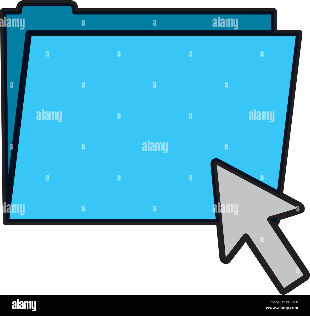 color folder file with arrow cursor mouse Stock Vector Image & Art - Alamy